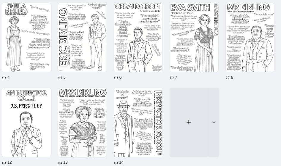 An Inspector Calls Character Maps Project — Printable Revision ...