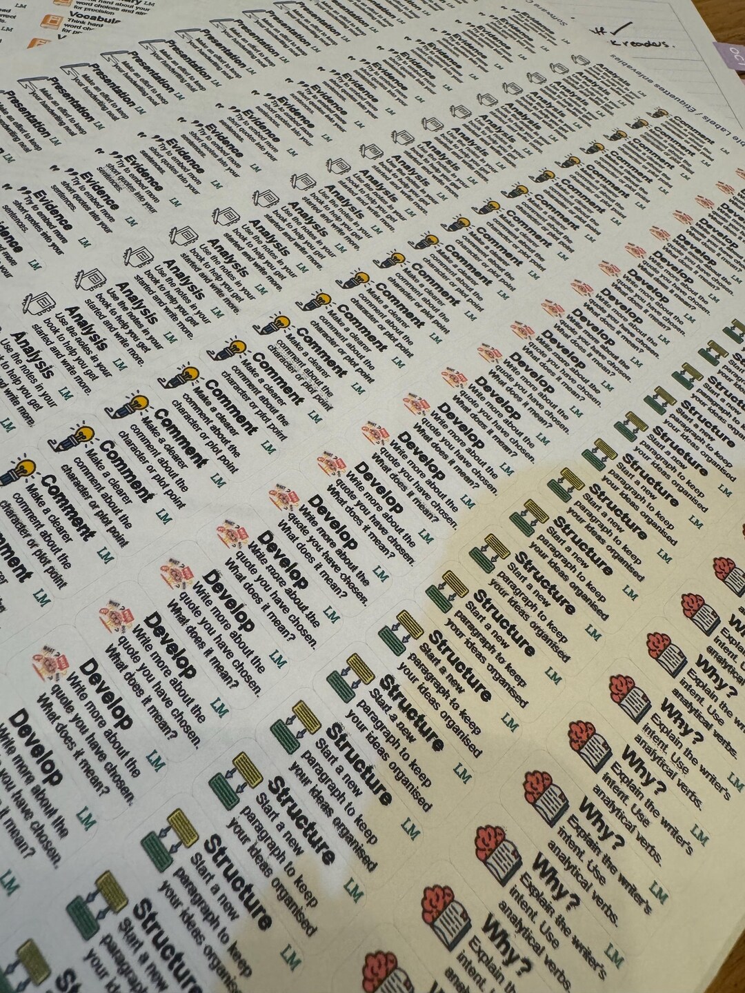 English Live Marking Sticker Template - Etsy