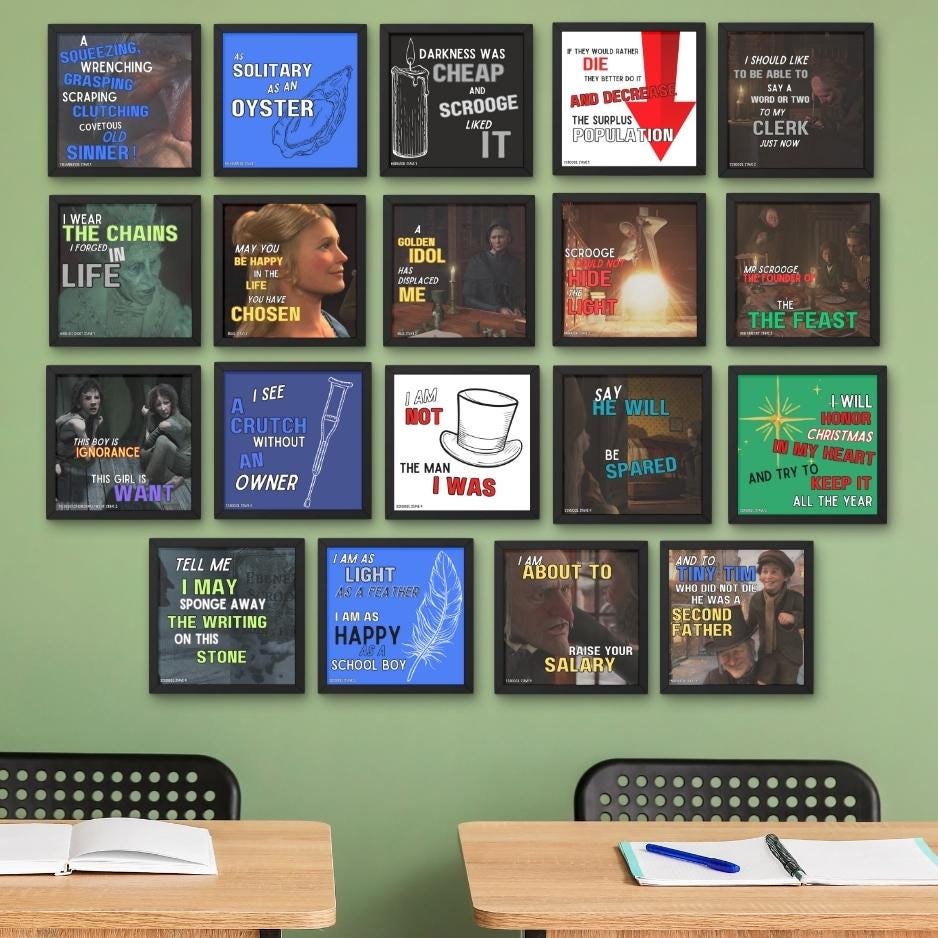 A Christmas Carol Key Quote Posters - Etsy UK