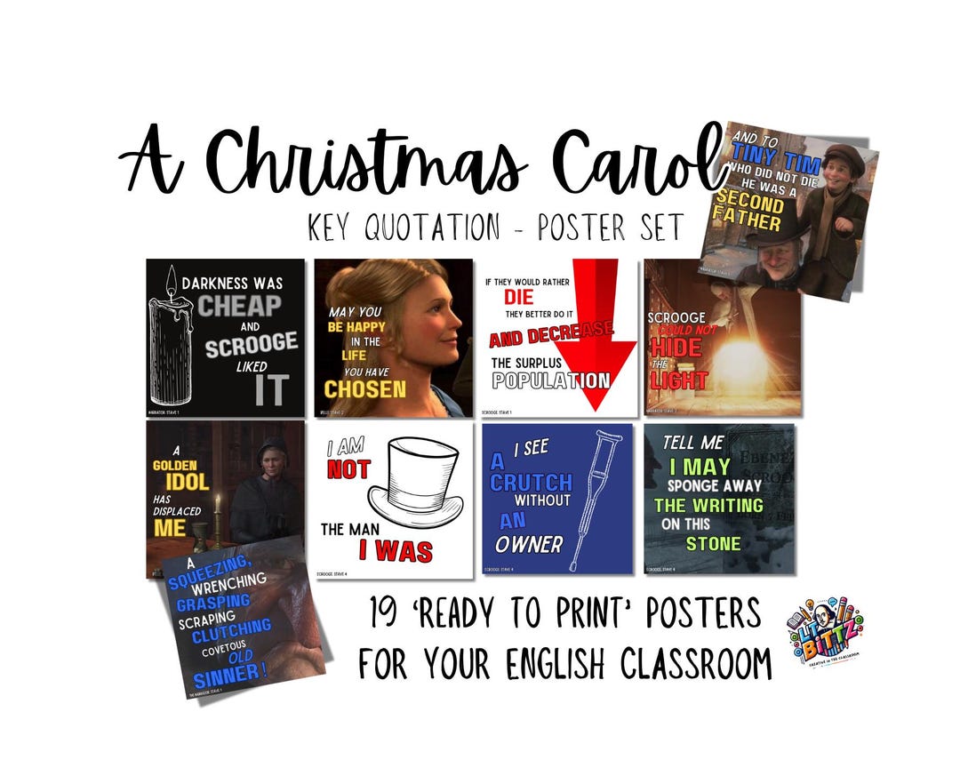 A Christmas Carol Key Quote Posters - Etsy
