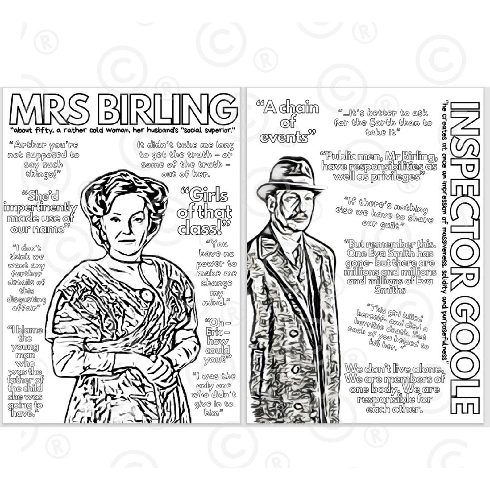 An Inspector Calls Colouring Quotes - Etsy
