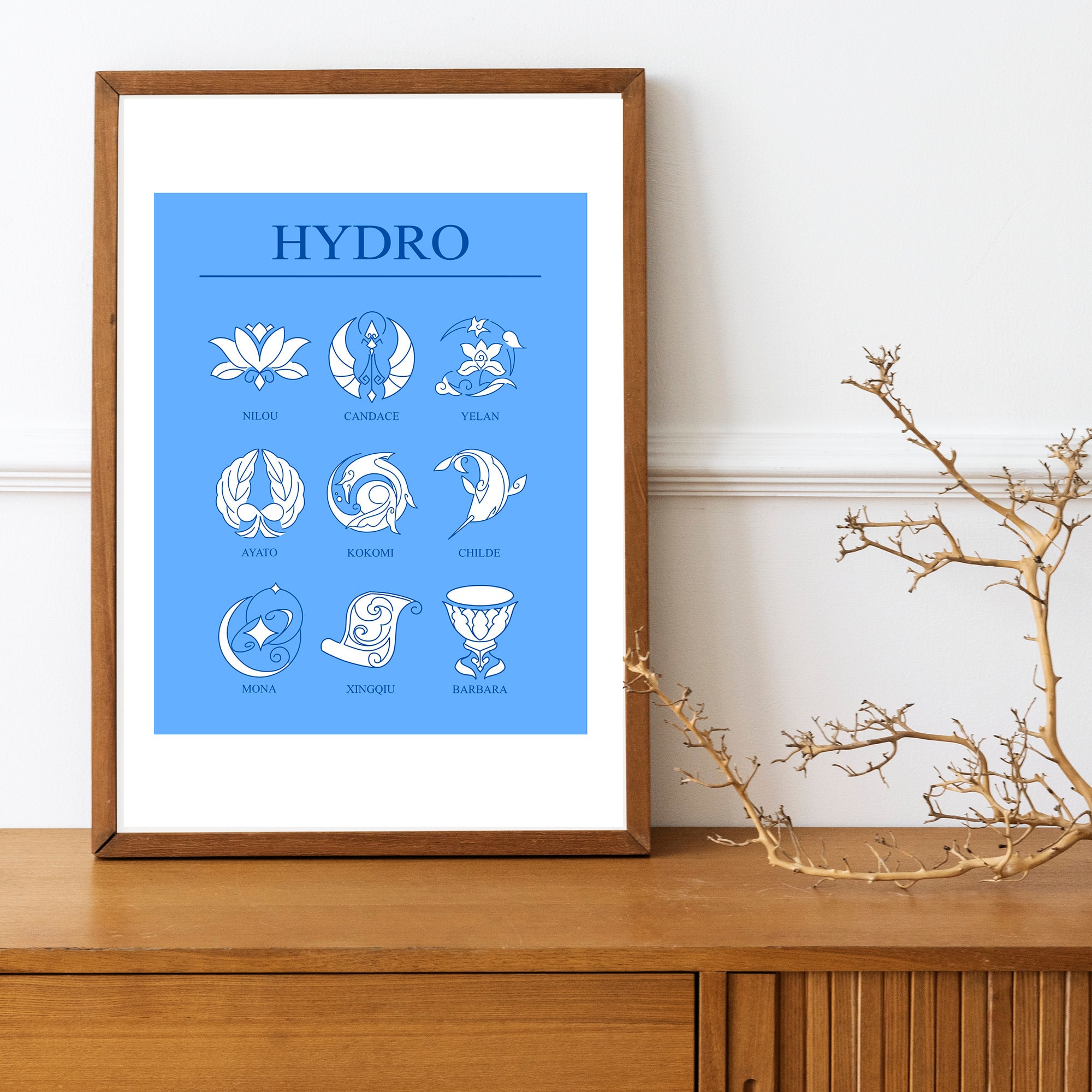 Genshin Impact Hydro Characters Constellation Poster, Digital Print ...