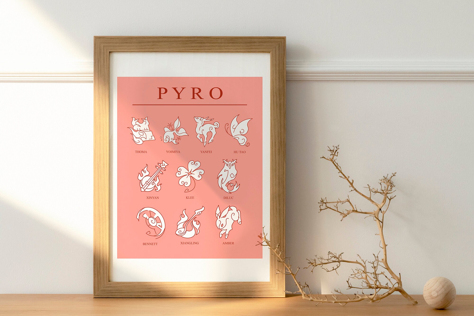 Genshin Impact Pyro Characters Constellation Poster Digital - Etsy