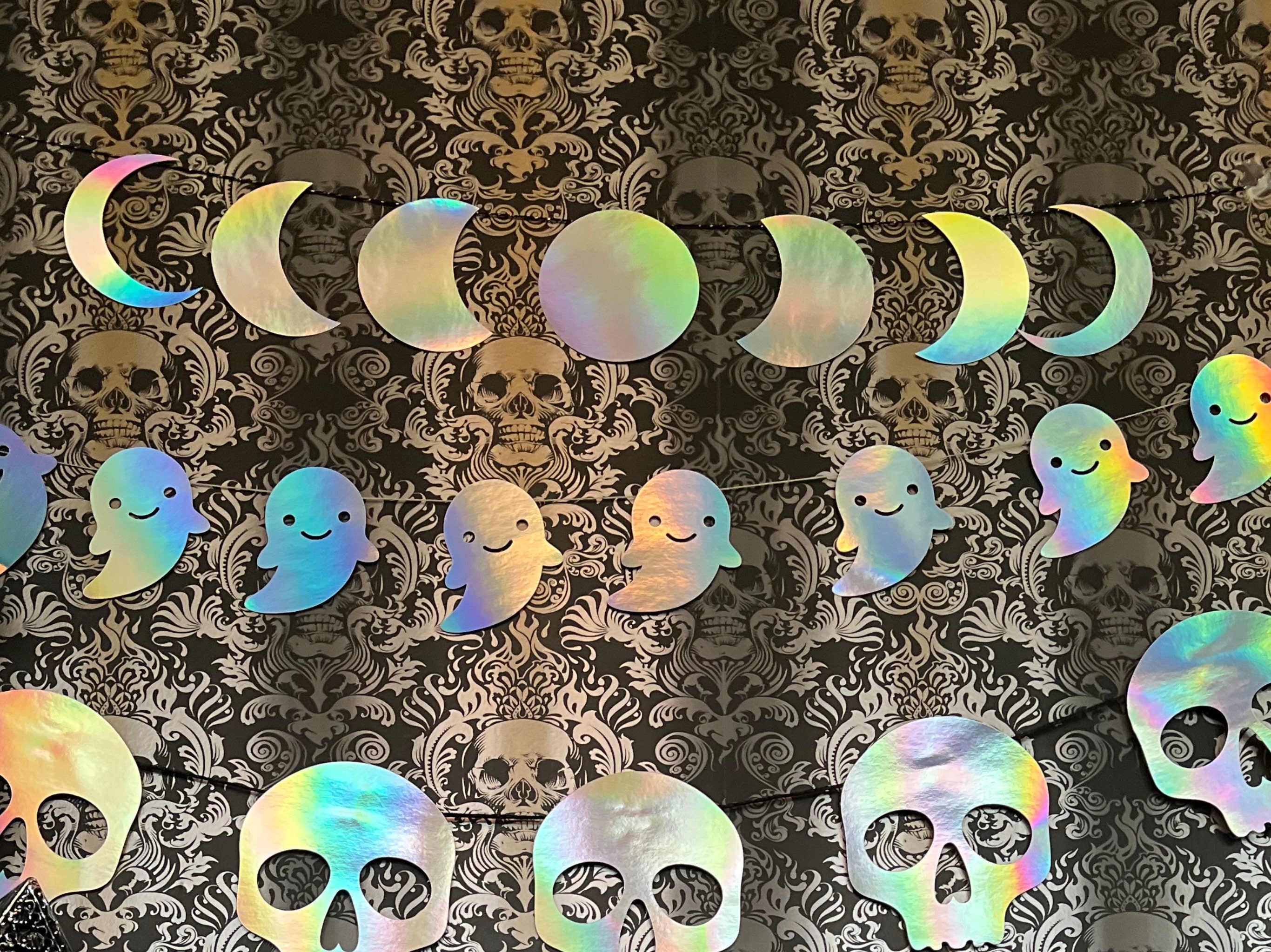 Holographic Moon Phases Banner - Etsy