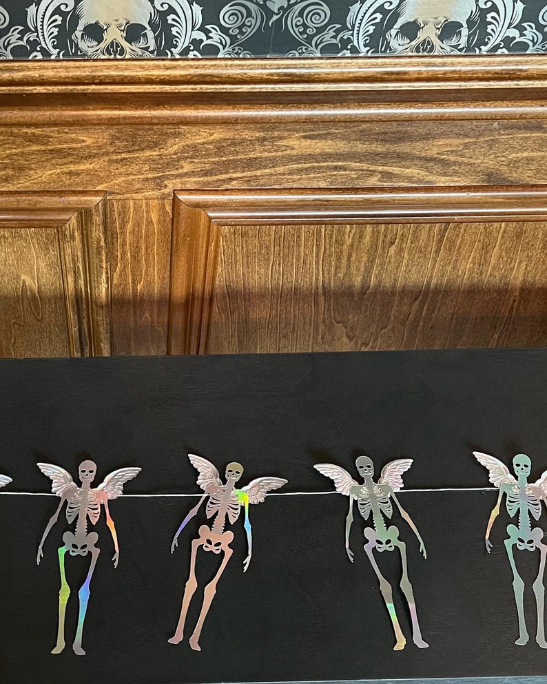 Holographic Skeleton Angel Banner - Etsy