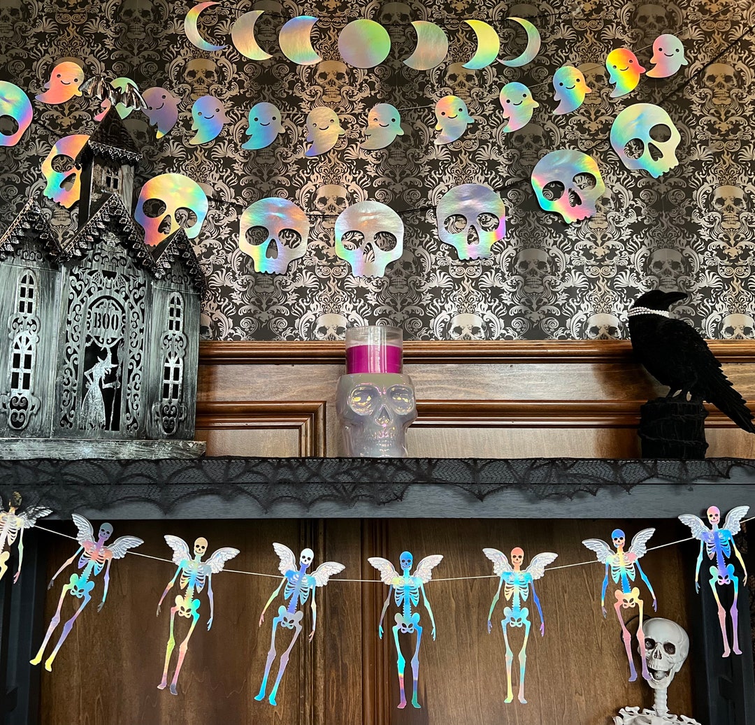 Holographic Skeleton Angel Banner - Etsy