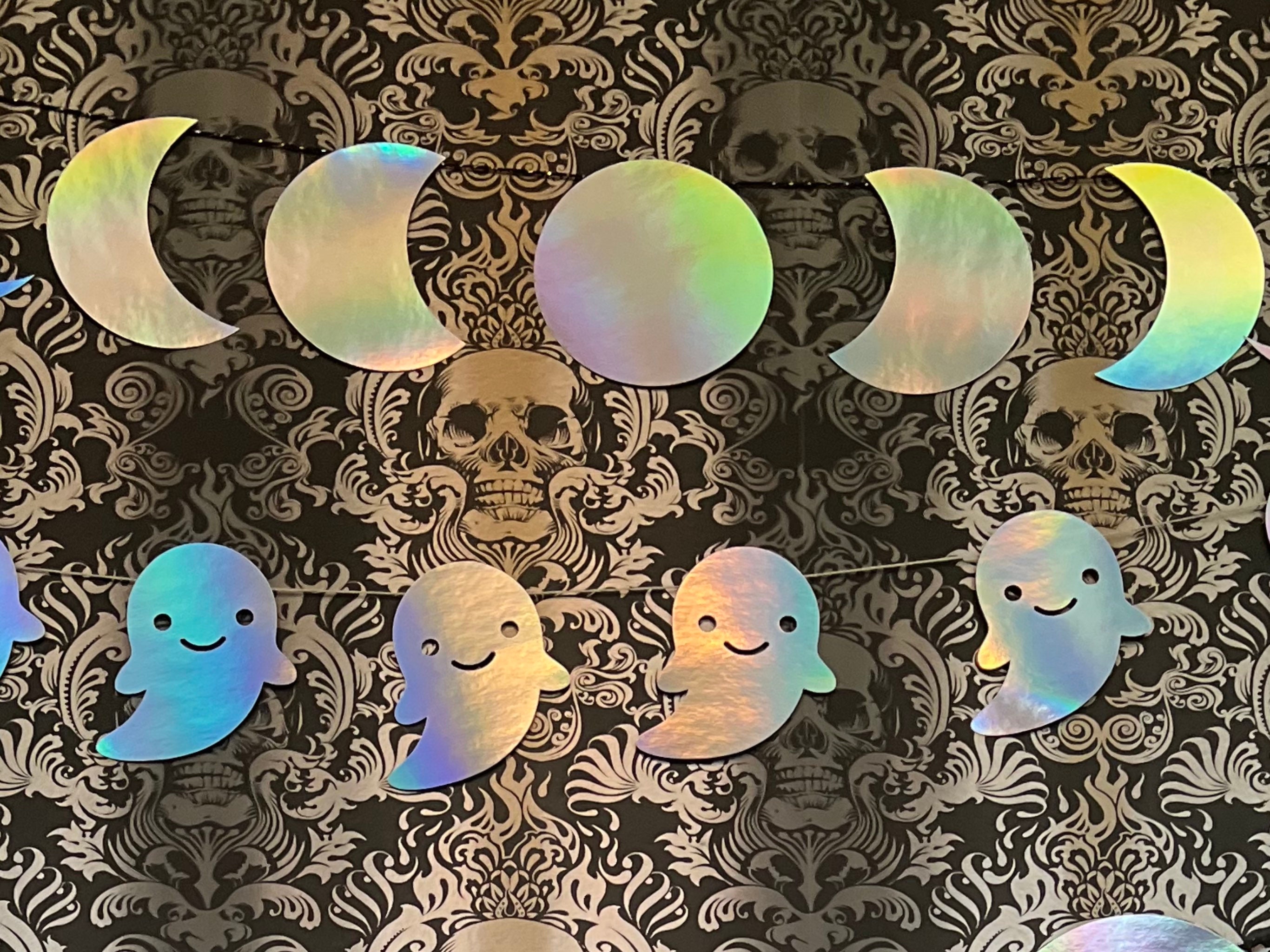 Holographic Moon Phases Banner - Etsy
