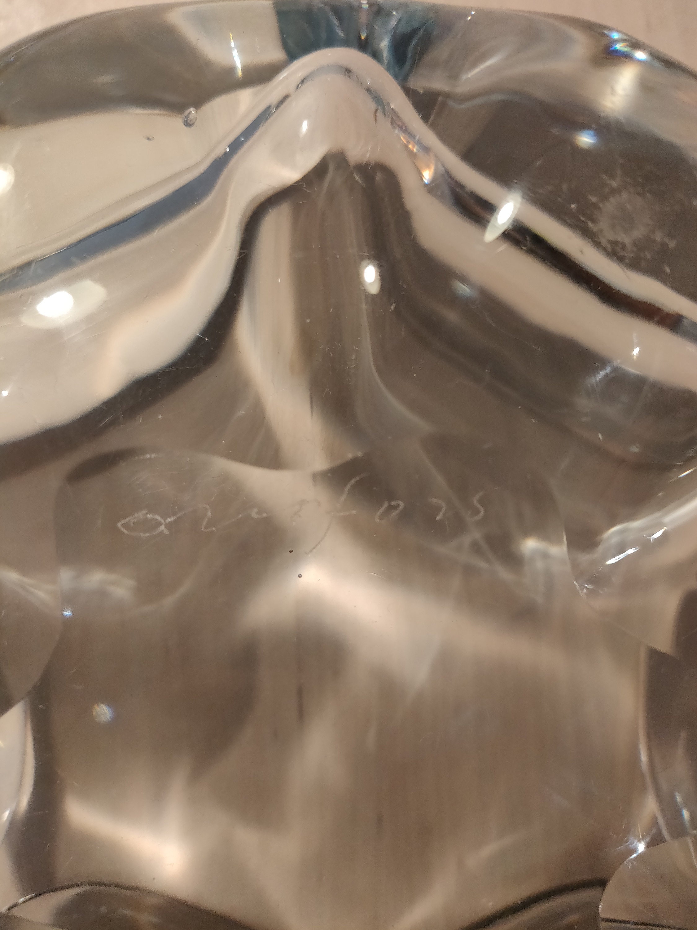 Vintage Glass Bowl Swedish Glassware by Orrefors, Signed at Bottom - Etsy