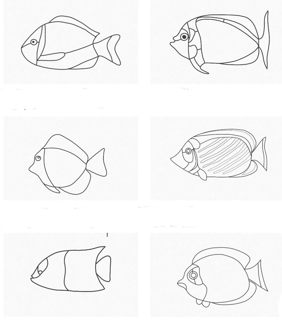 15 Piece Tropical Fishes Coral Reef Stained Glass Pattern. Instant ...