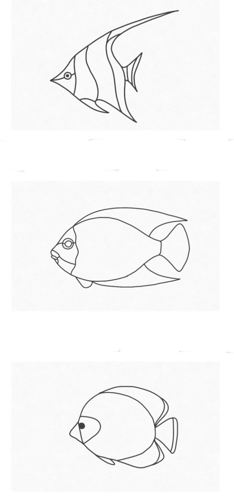 15 Piece Tropical Fishes Coral Reef Stained Glass Pattern. Instant ...