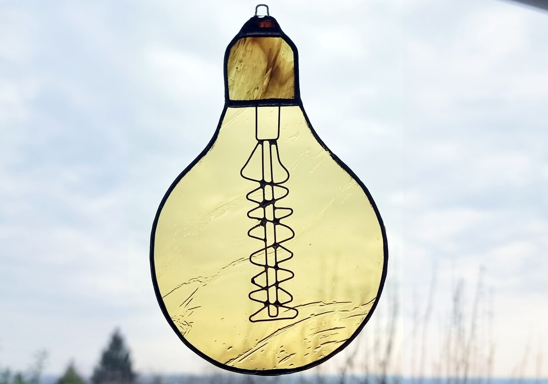 18 Piece Vintage Industrial Style Edison Light Bulbs Stained Glass ...