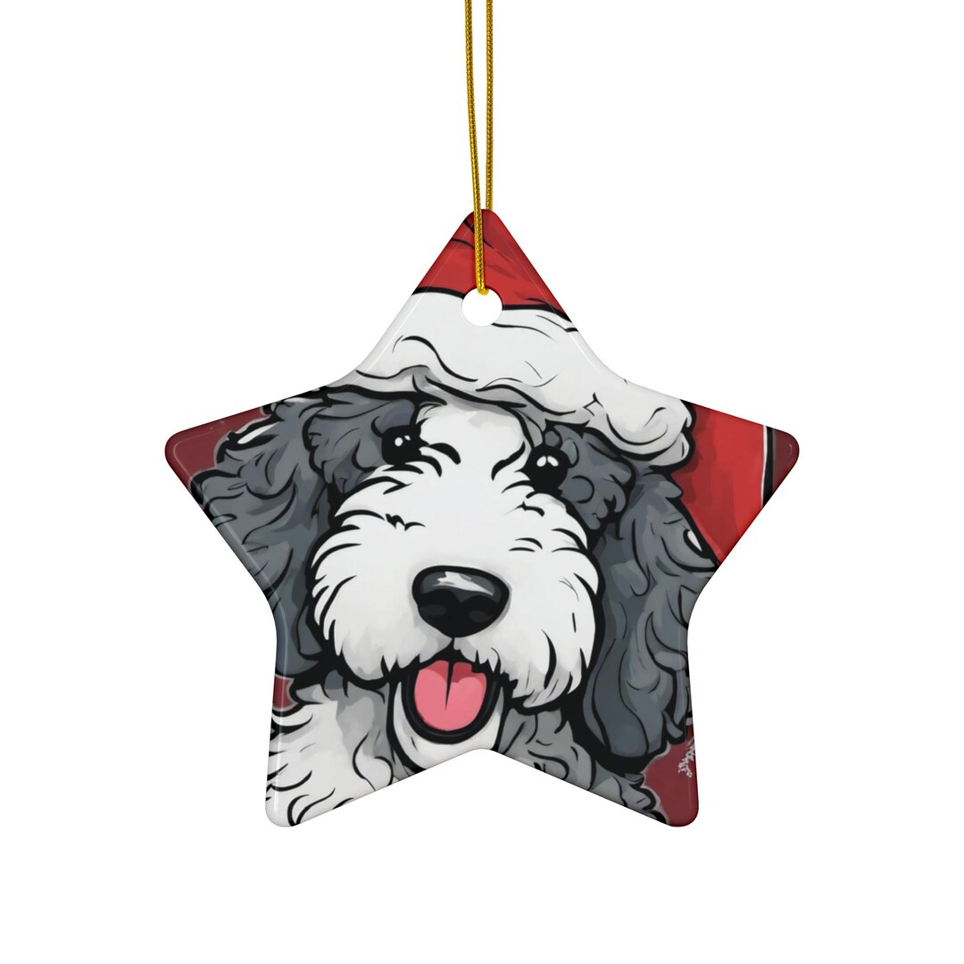Adorable Sheepadoodle Ceramic Christmas Ornaments in 4 Charming Shapes ...
