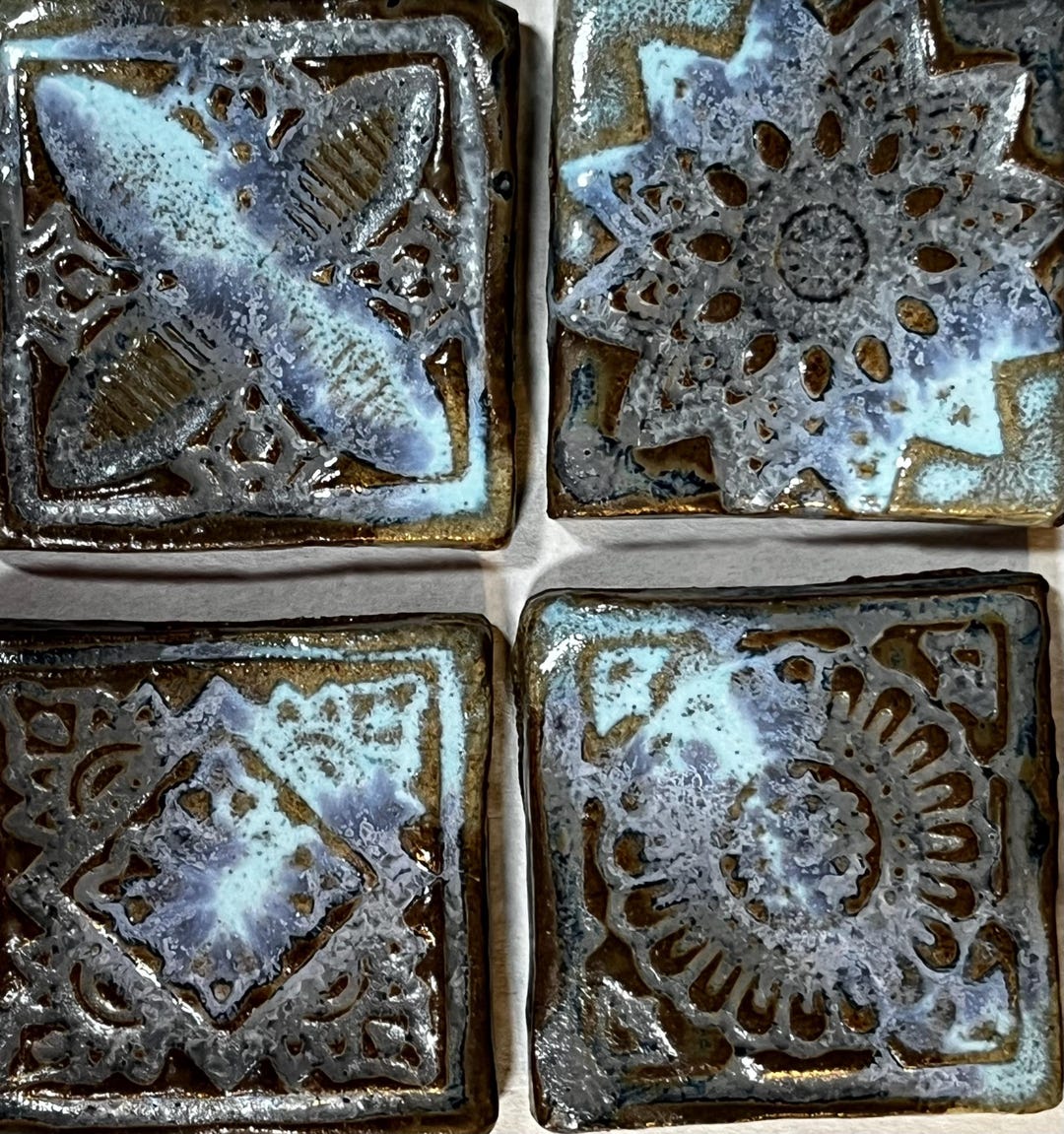 2" X 2" Mosaic Tile Set of 10 for Crafting, Bathroom Tiles, Fireplace ...