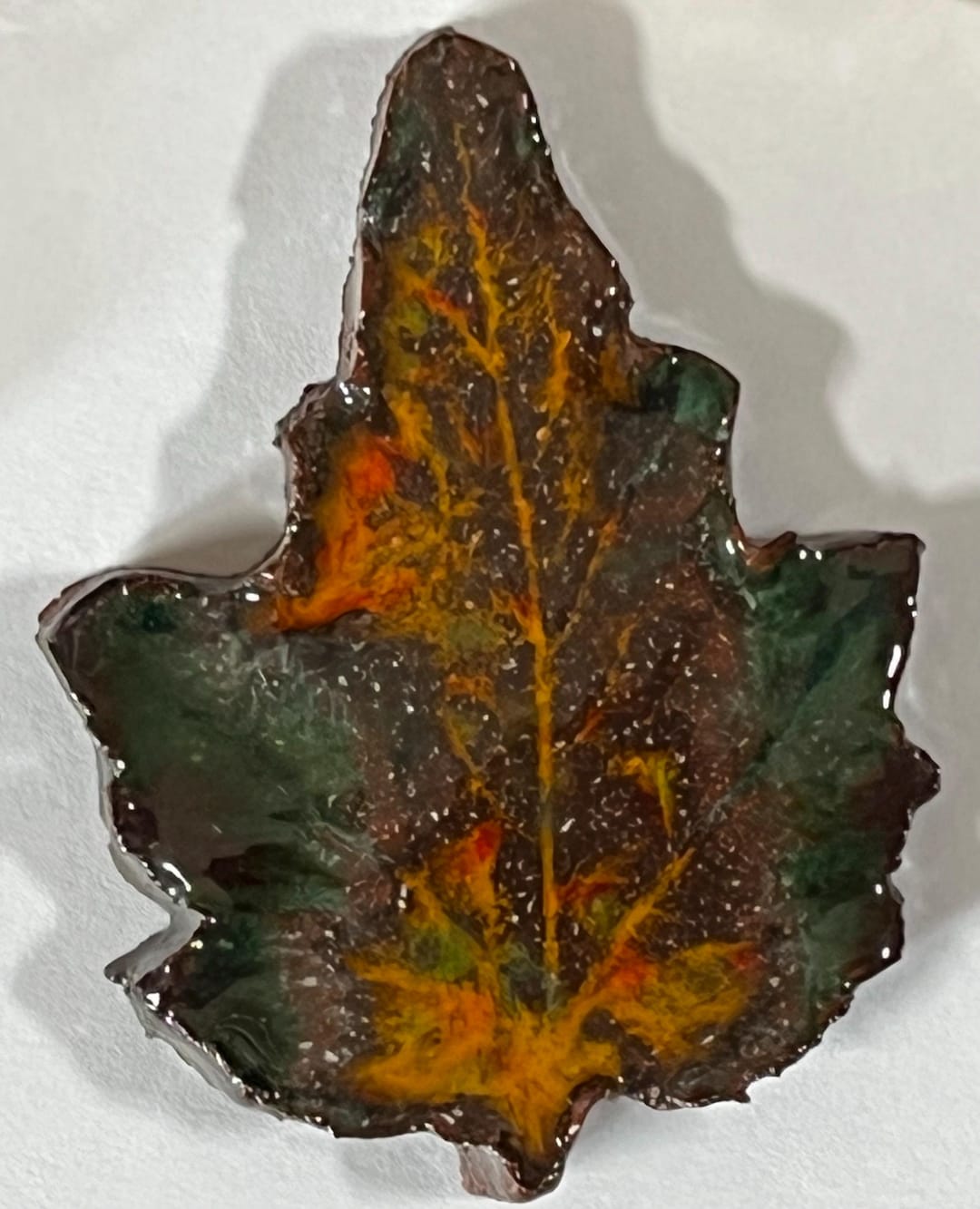 Set of 5 Maple Tiles, Handmade Maple Leaf Tiles, Red and Cream Leaf ...