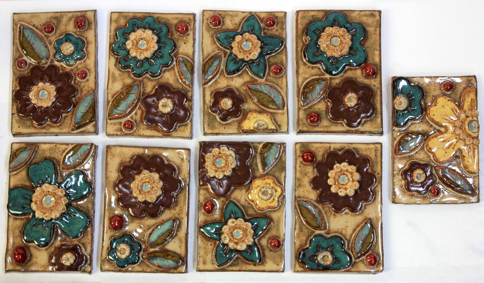 Handmade Flower Tile, Ceramic Flower Tiles, Bathroom Tiles, Fireplace ...
