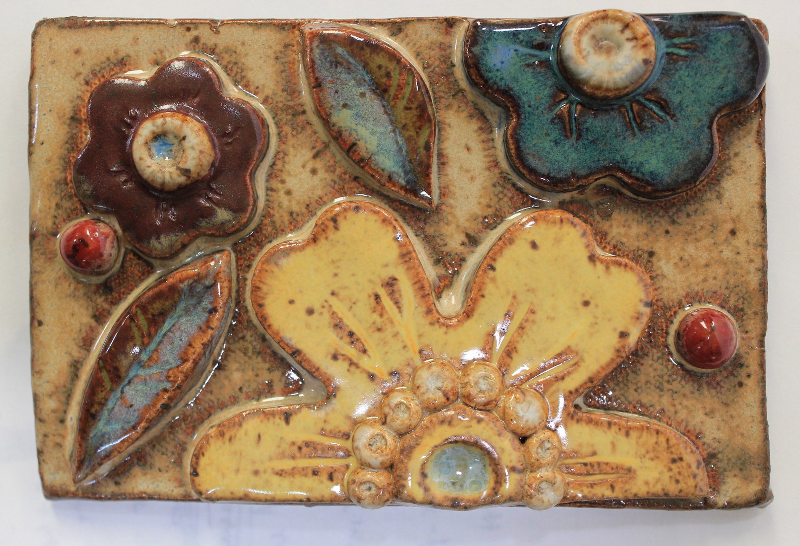 Handmade Flower Tile, Ceramic Flower Tiles, Bathroom Tiles, Fireplace ...
