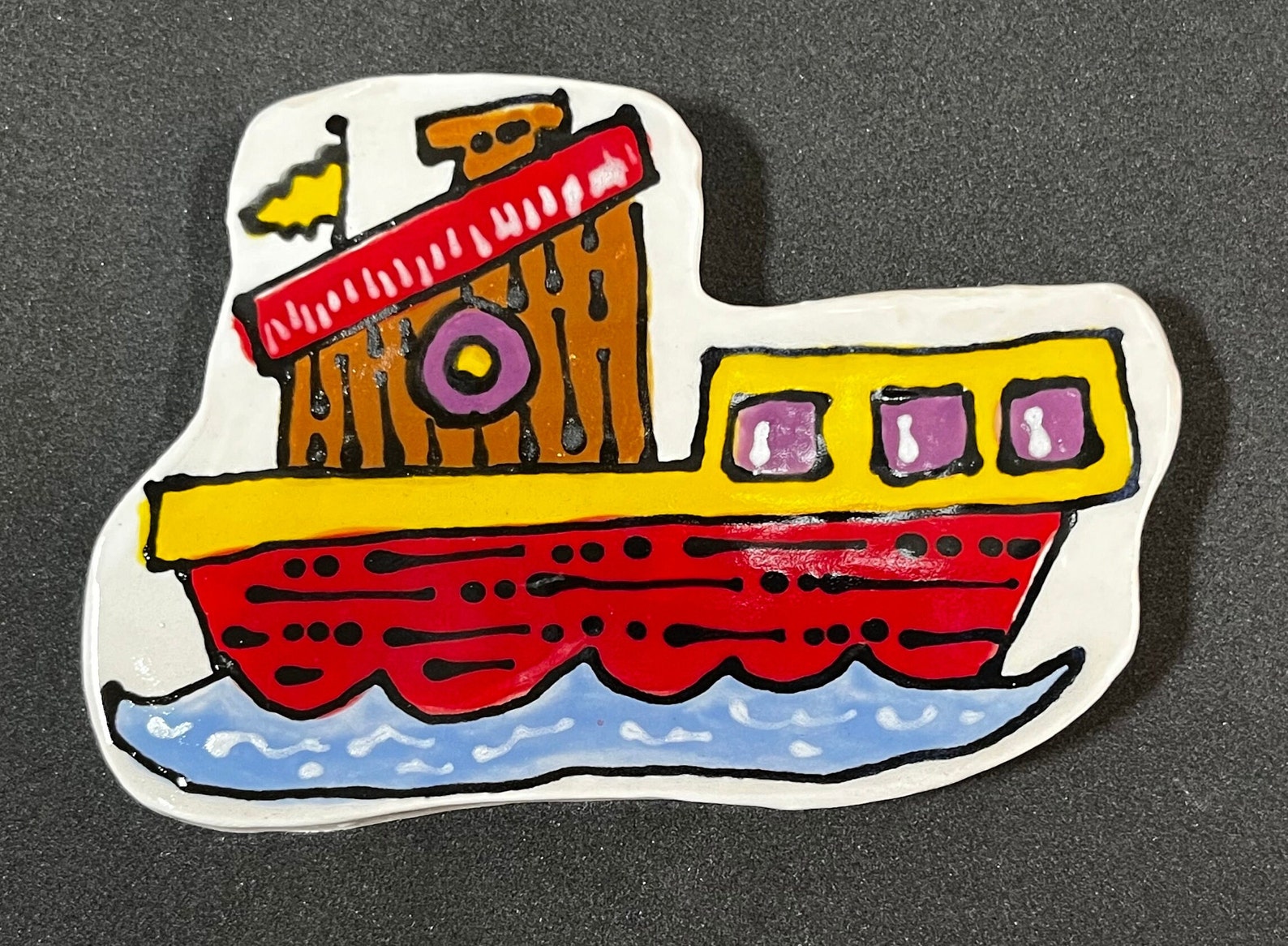 Tug Boat Tile, Boat Tile, Boat Art Tile, Ceramic Boat, Mosaic Boat ...