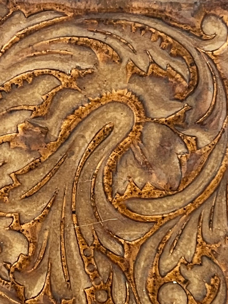 Art Nouveau Tile, Handmade Tile, Caramel Brown Ceramic Tile, Embossed Tile , Art Tile, Fireplace ...