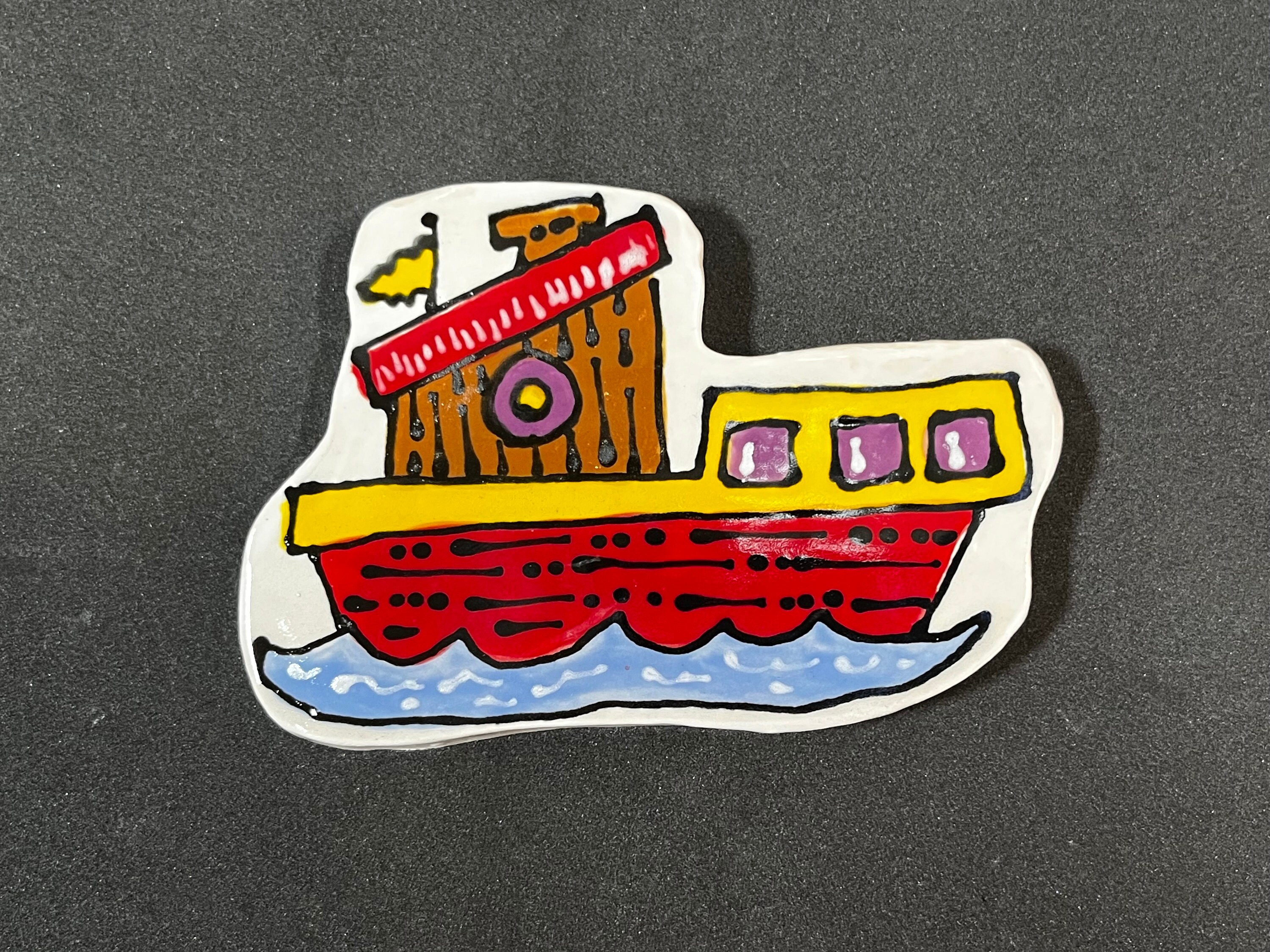 Tug Boat Tile, Boat Tile, Boat Art Tile, Ceramic Boat, Mosaic Boat ...