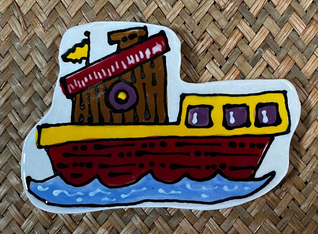 Tug Boat Tile, Boat Tile, Boat Art Tile, Ceramic Boat, Mosaic Boat ...