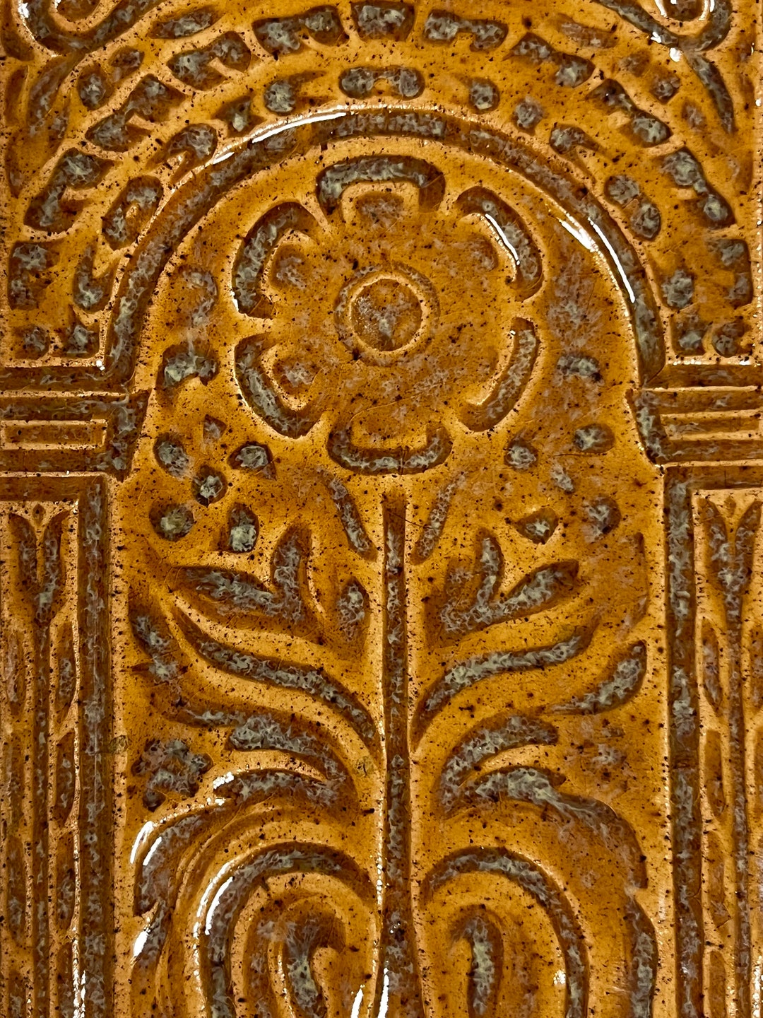 Art Nouveau Tile, Art Tile, Handmade Art Tile, Honey Yellow Tile ...