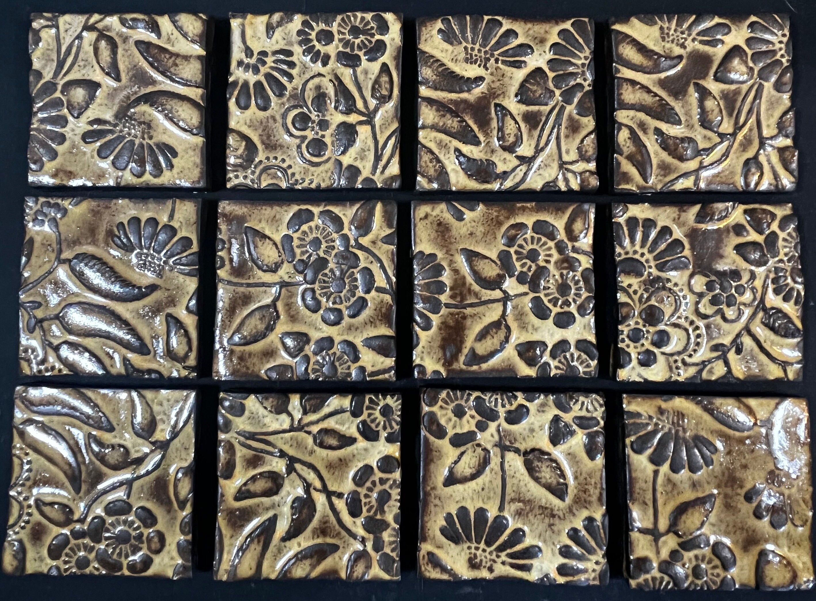 Yellow Flower Tile, Art Tile, Handmade Tile, Cottage Style Tile ...