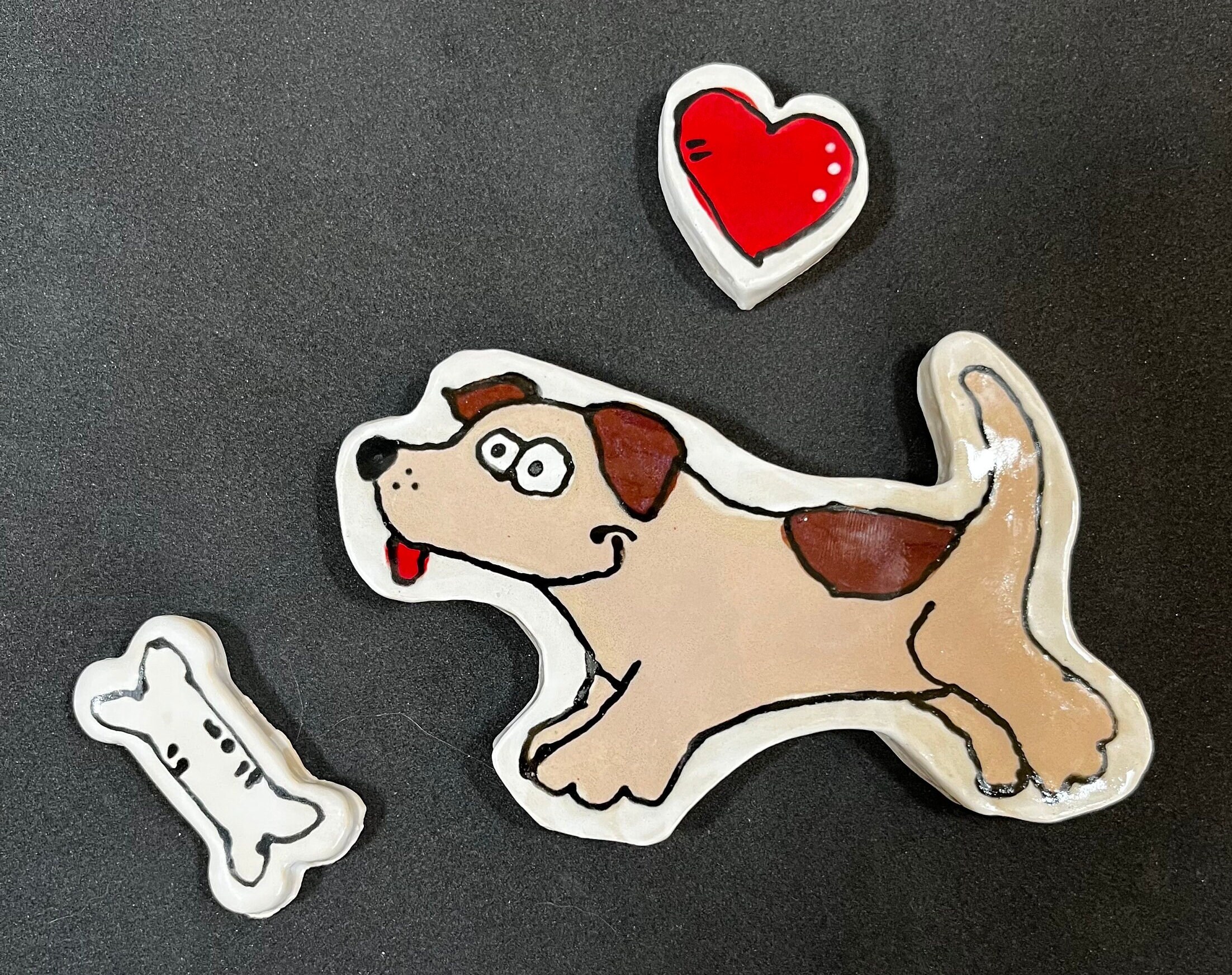 Dog Tile Set Dog Bone and Heart Tile Set Dog Lovers Gift - Etsy