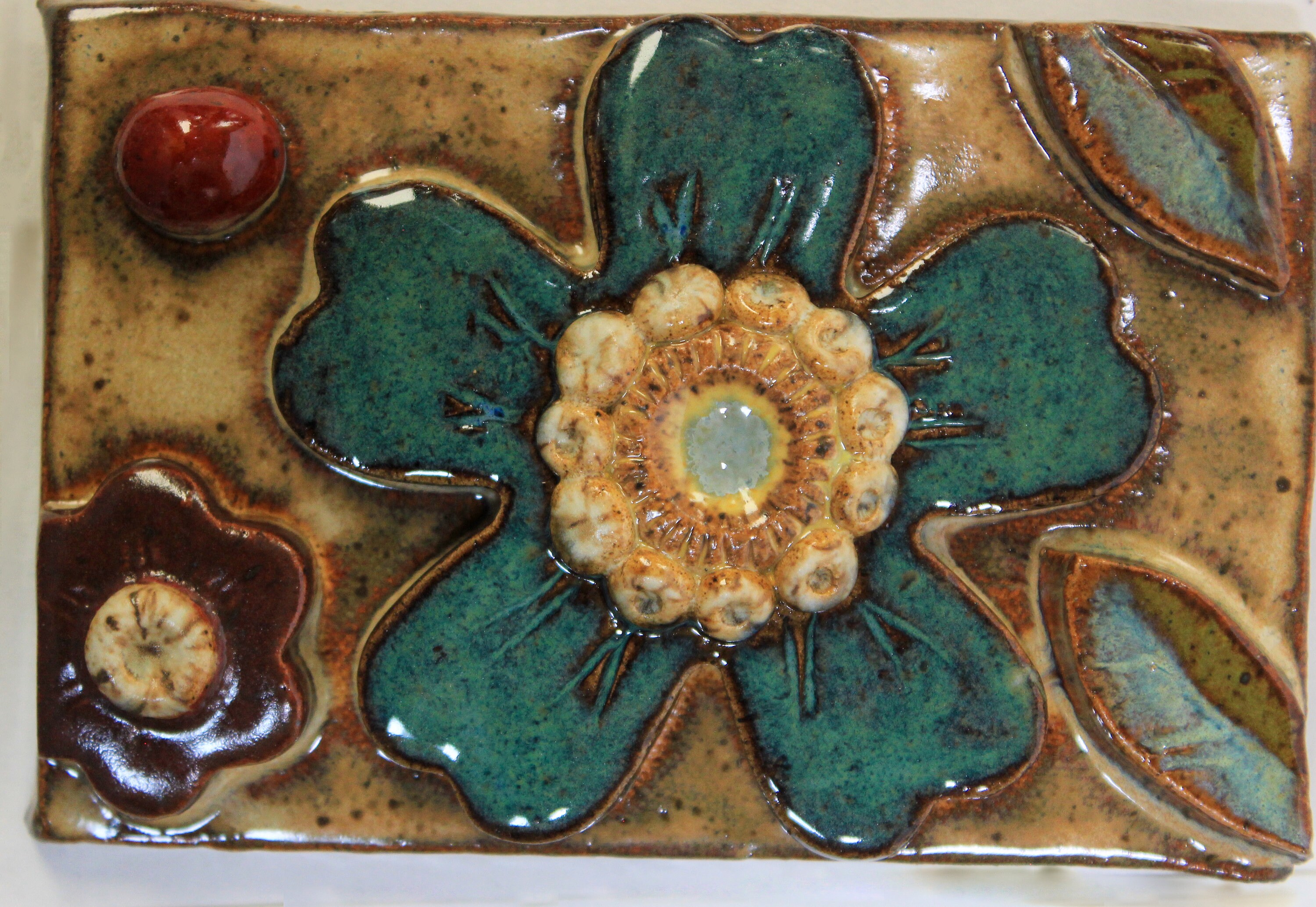 Handmade Flower Tile, Ceramic Flower Tiles, Bathroom Tiles, Fireplace ...