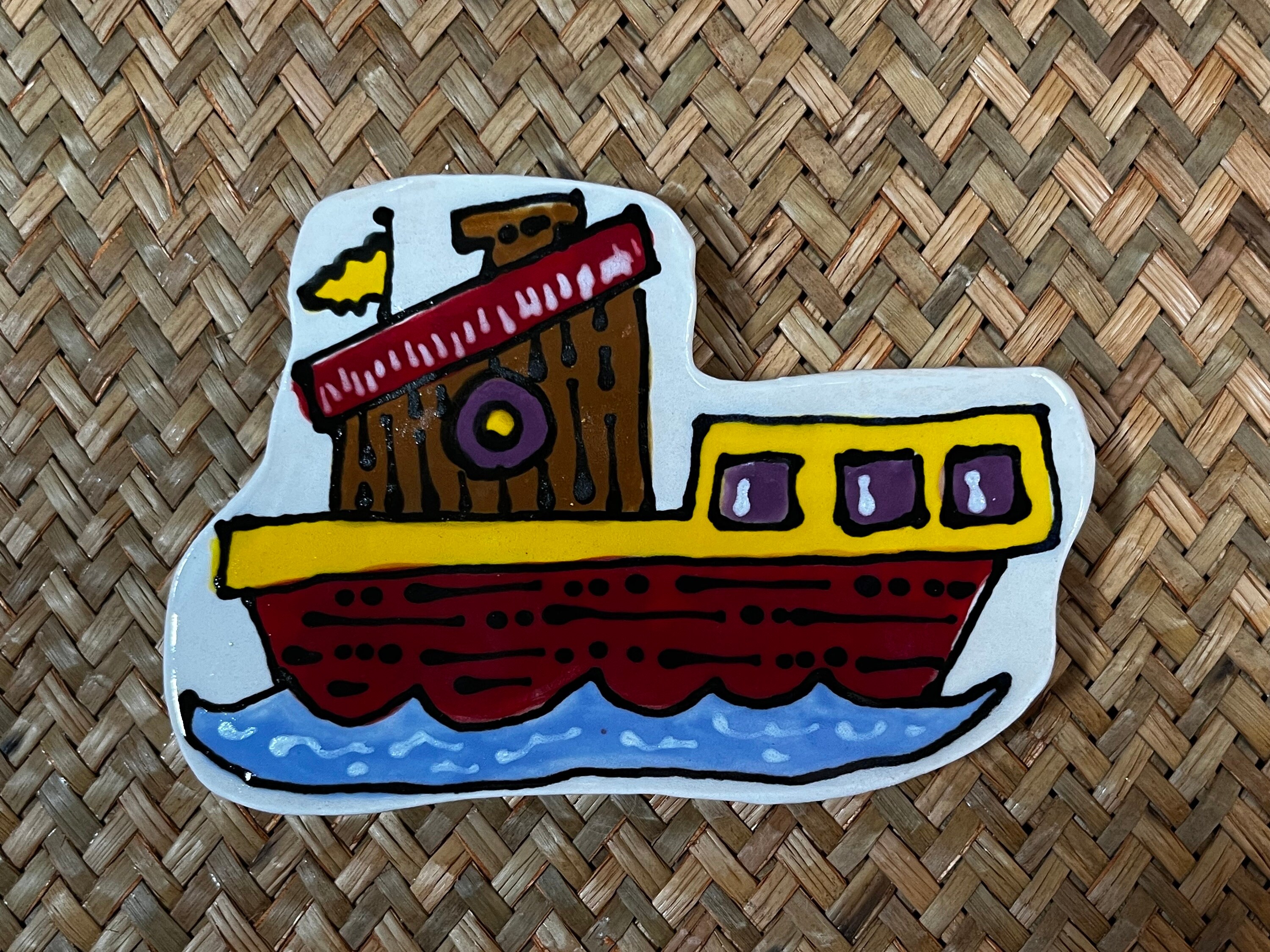 Tug Boat Tile, Boat Tile, Boat Art Tile, Ceramic Boat, Mosaic Boat ...