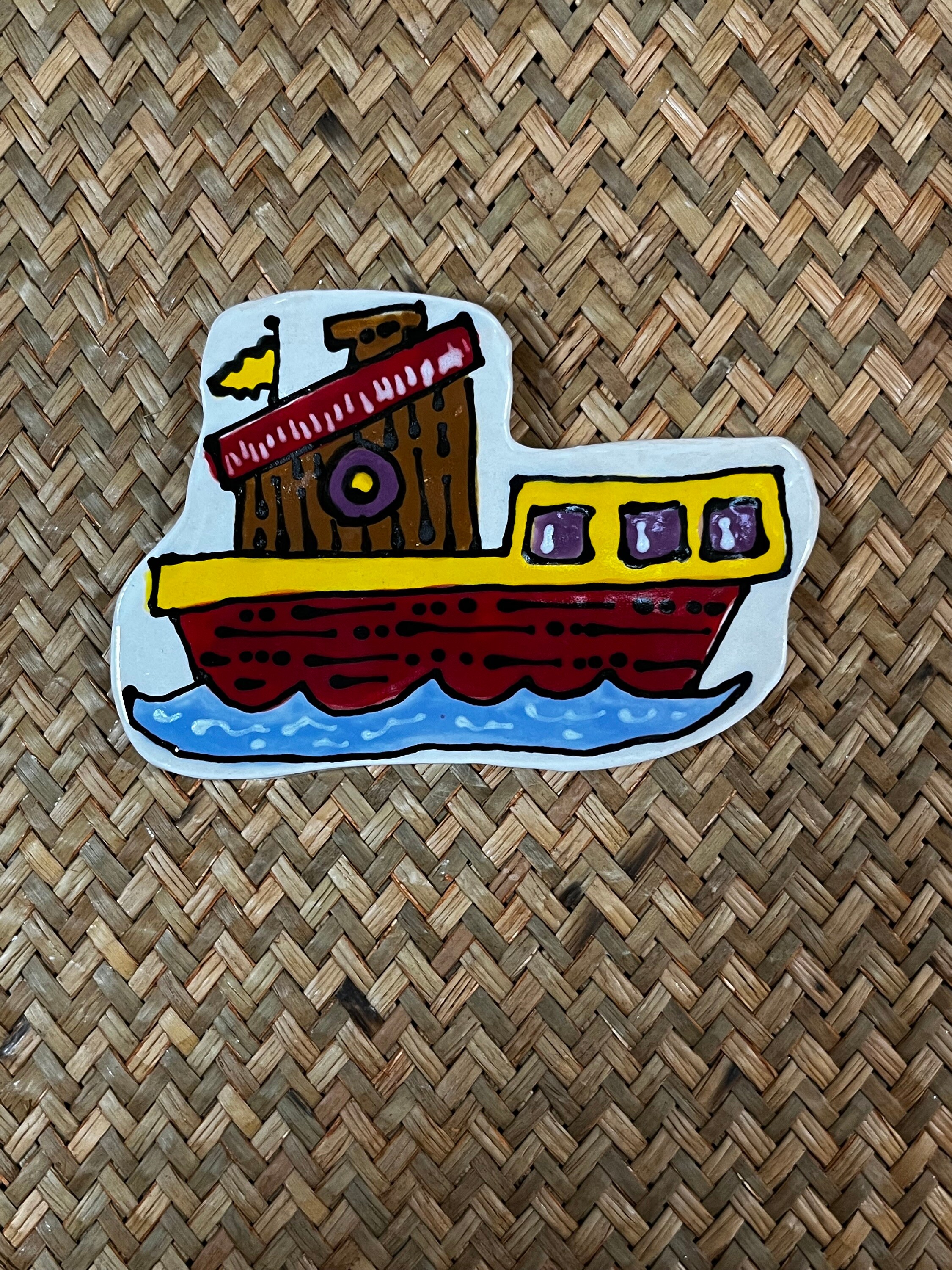 Tug Boat Tile, Boat Tile, Boat Art Tile, Ceramic Boat, Mosaic Boat ...