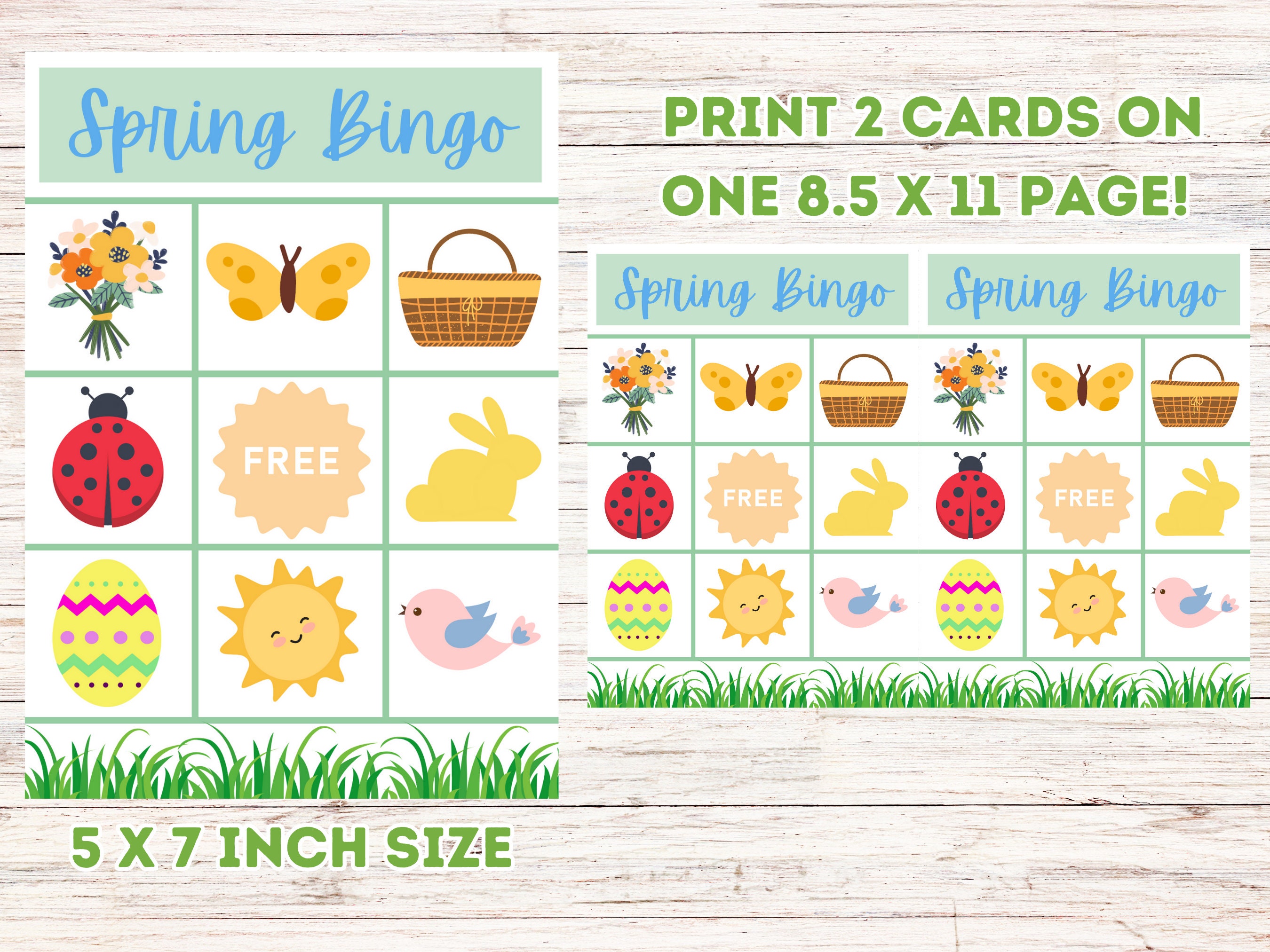 Spring Bingo | Spring Bingo Cards | Spring Printable Games | Spring ...