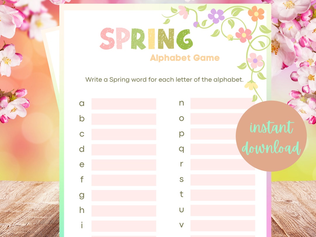 Printable Spring Abcs | Alphabet Game | Spring Activity for Kids and ...