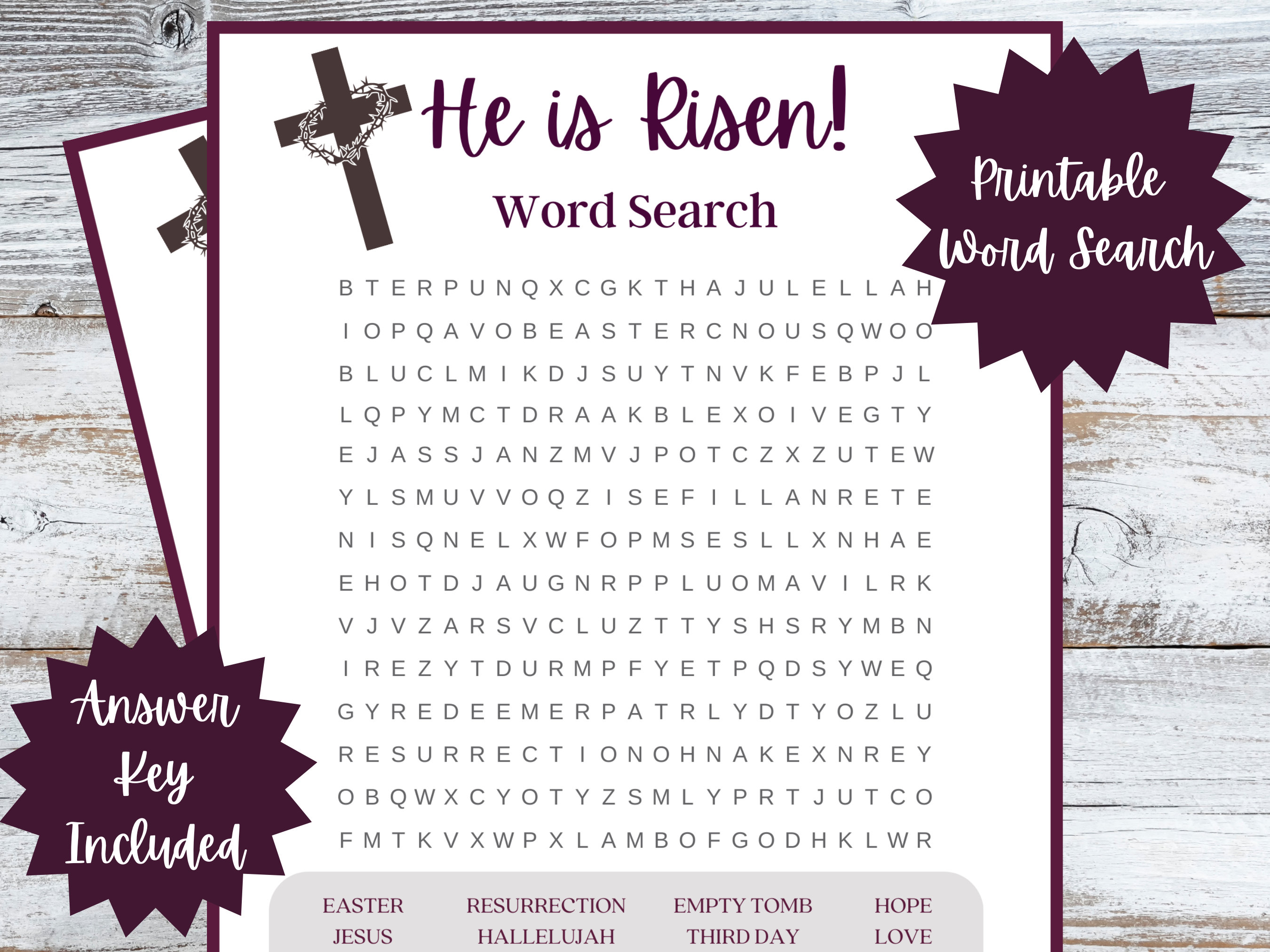 Easter Word Search |religious Easter Activity| Easter Printable Games ...