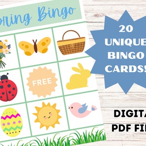 Spring Bingo | Spring Bingo Cards | Spring Printable Games | Spring ...