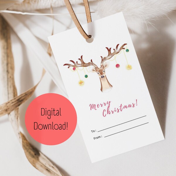 Christmas Gift Tags Printable, Christmas Tree Gift Tag Download ...