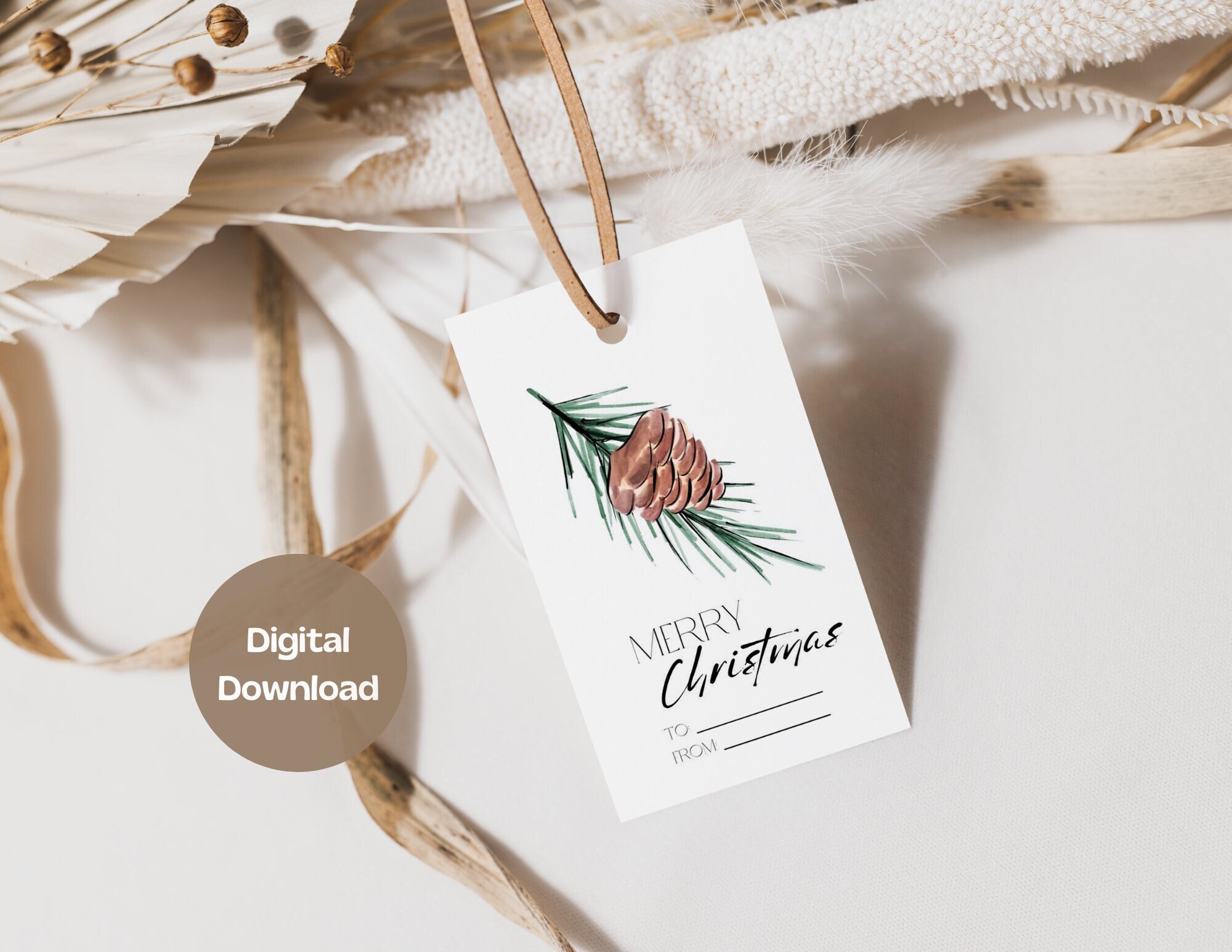 Set of 4 Watercolor Christmas Gift Tags Printable Christmas - Etsy