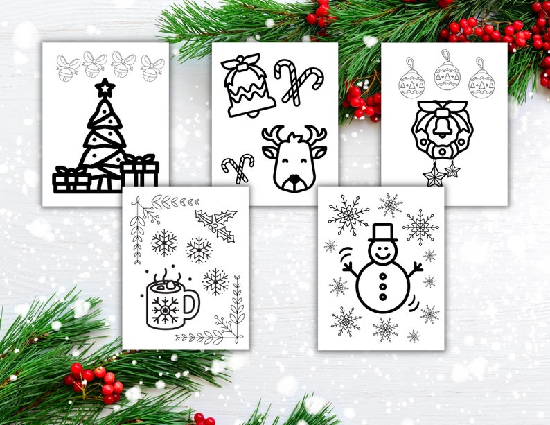 Printable Christmas Coloring Pages for Kids, 25 Coloring Pages for ...