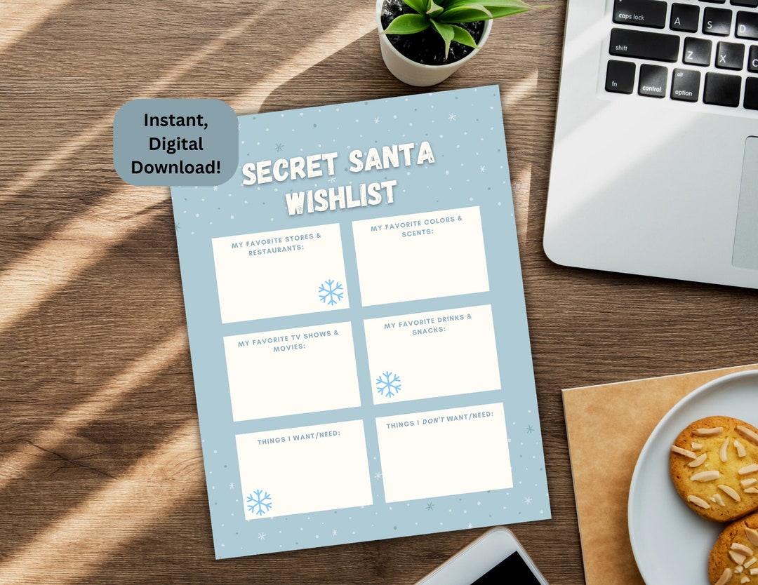 Secret Santa Wish List Printable Secret Santa Questionnaire - Etsy UK