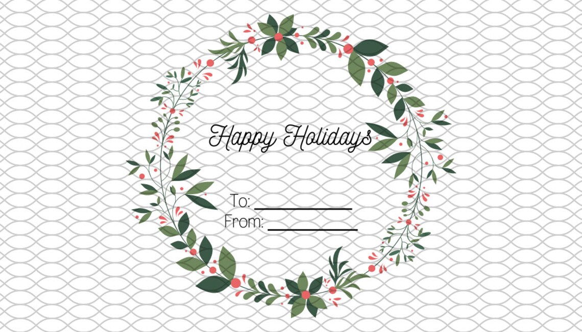 Christmas Wreath Gift Tags Printable Christmas Gift Tag - Etsy