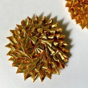 Layered Gold Gota Flowers set of 5, Floral Appliques, Gota Ribbon ...