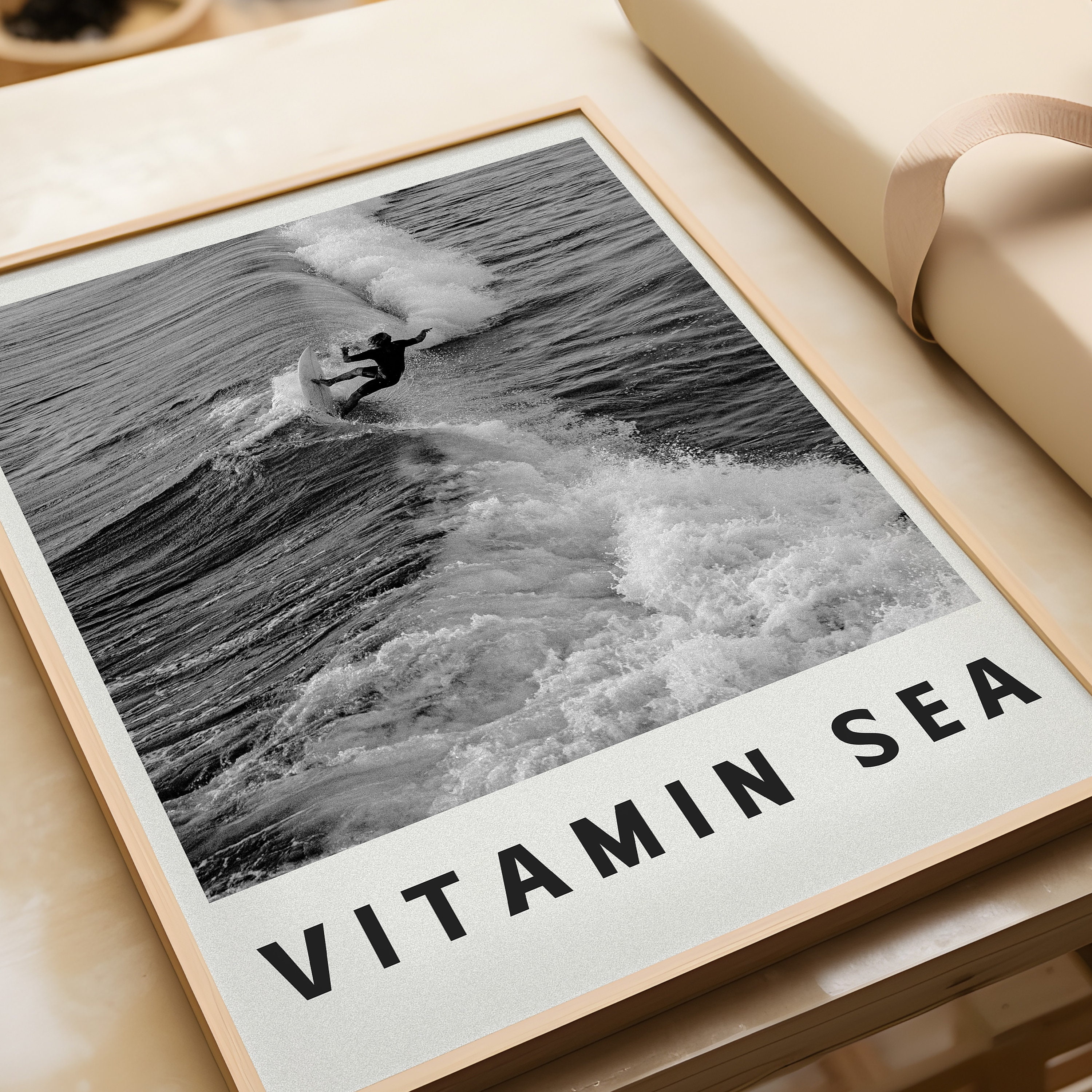 Surfing the Big Wave Poster Printable Wallart Digital Download Vitamin ...