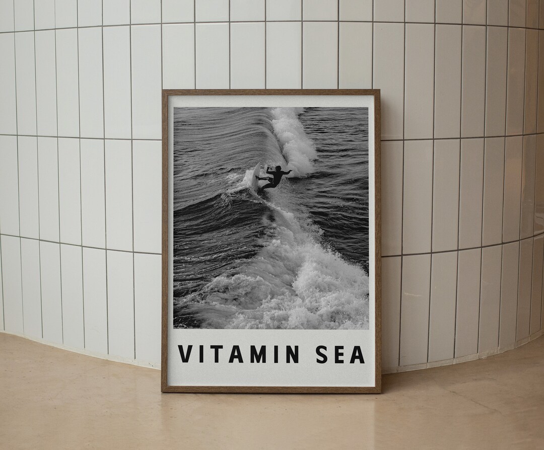 Surfing the Big Wave Poster Printable Wallart Digital Download Vitamin ...