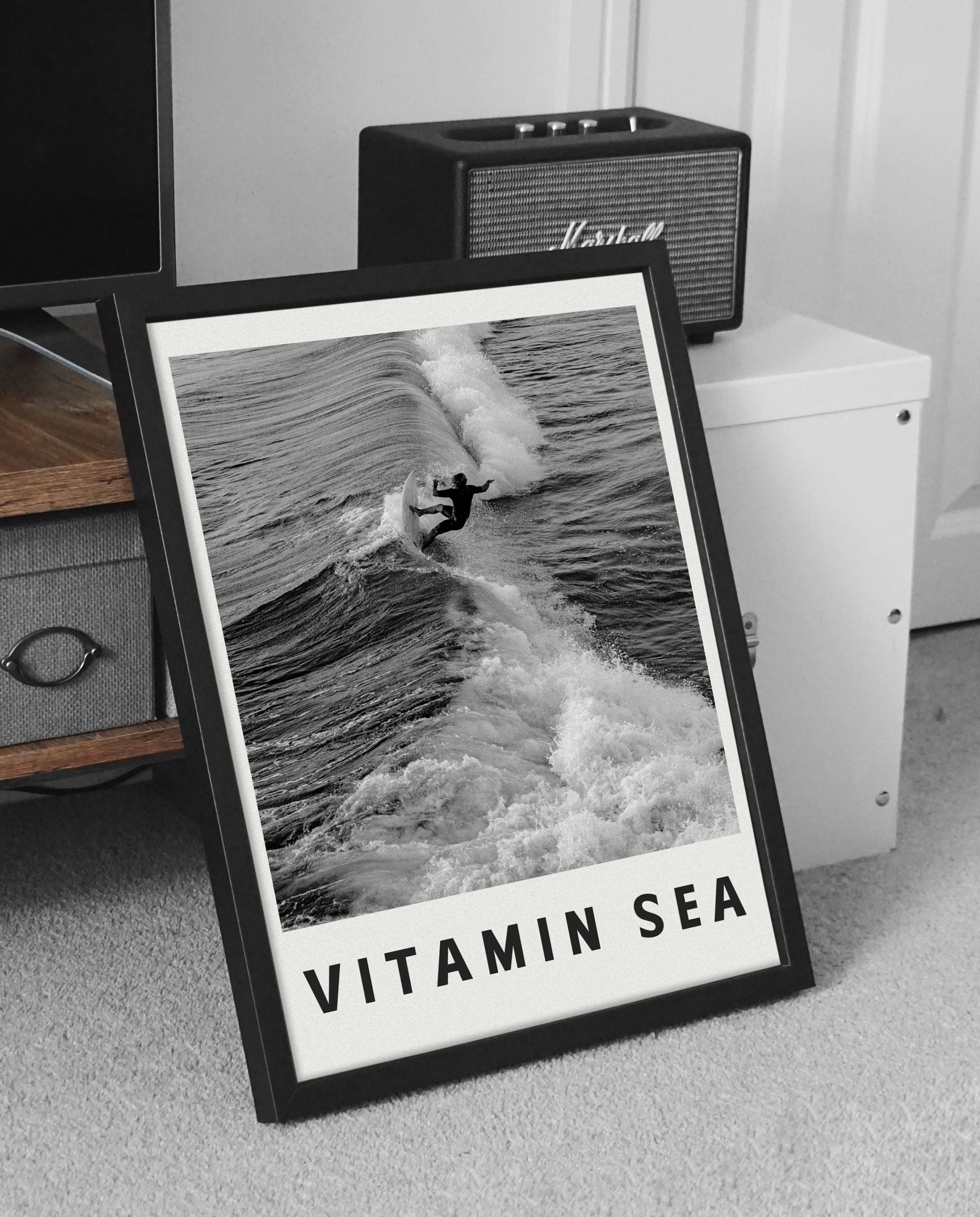 Surfing the Big Wave Poster Printable Wallart Digital Download Vitamin ...