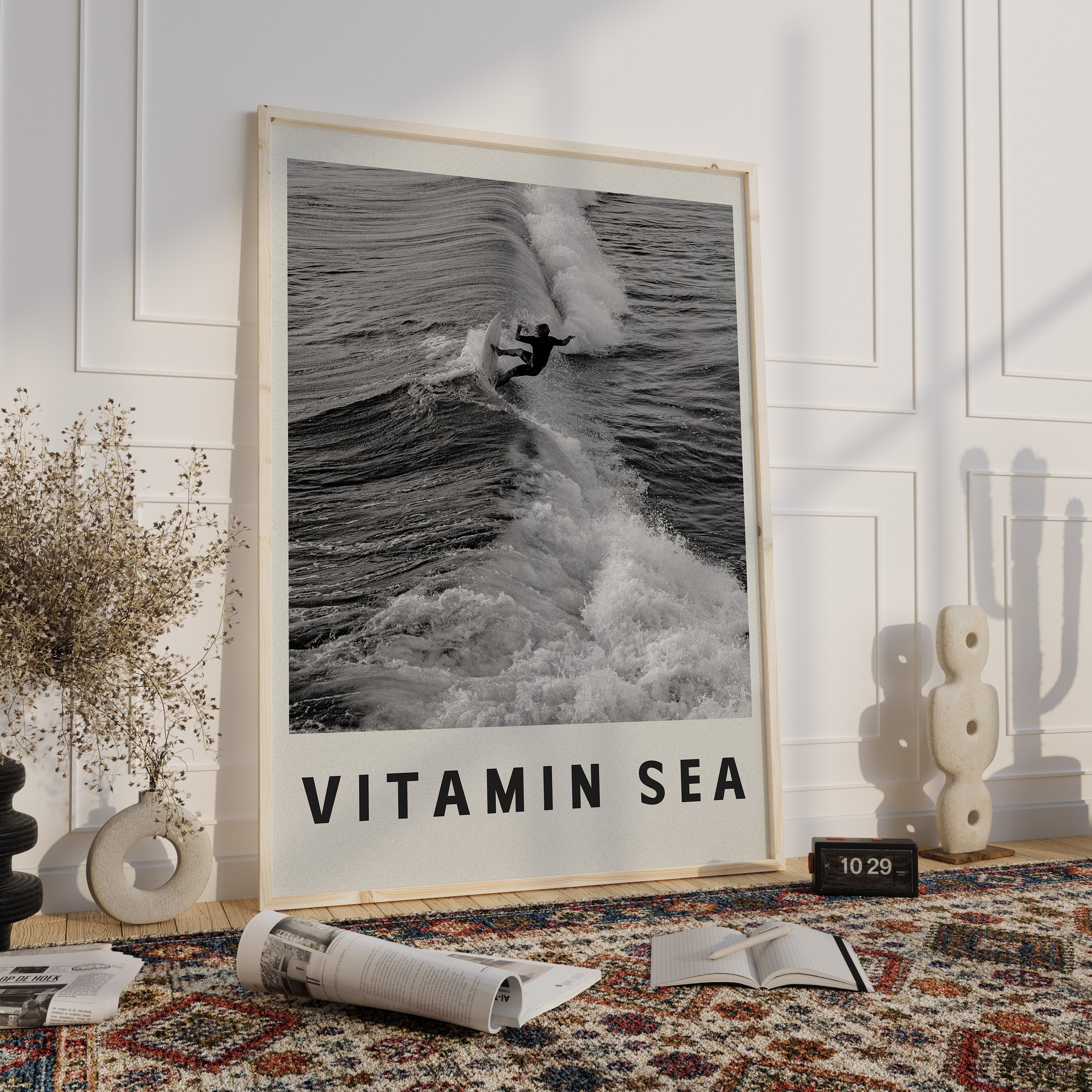 Surfing the Big Wave Poster Printable Wallart Digital Download Vitamin ...
