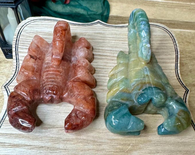 Scorpion Carvings, Fire Quartz Scorpion, Moss Agate Scorpion,scorpion ...
