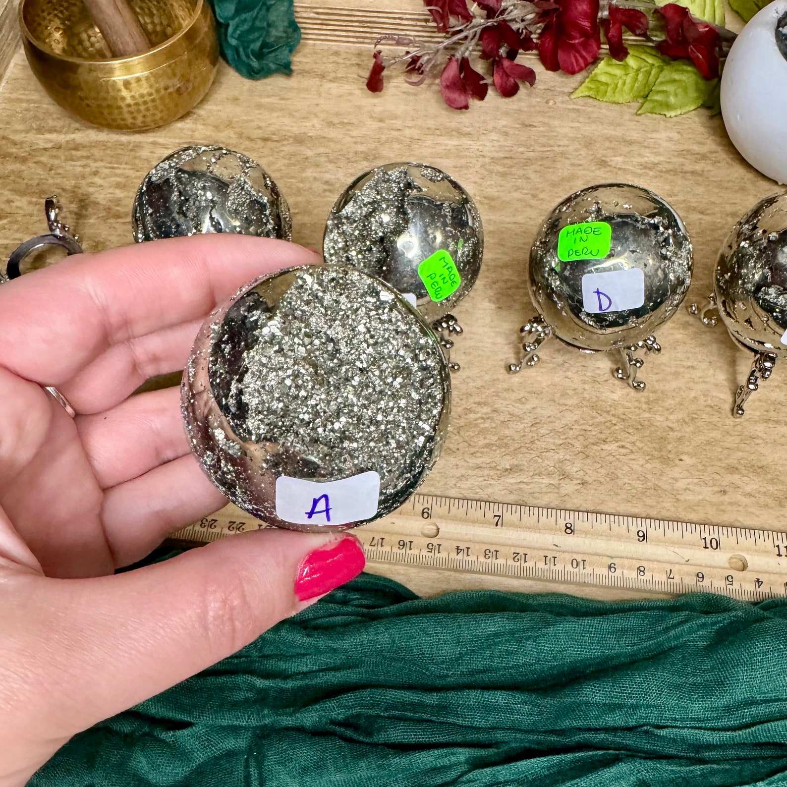 Peruvian Pyrite Sphere With Druzy – Crystal Display Holder Included - Etsy