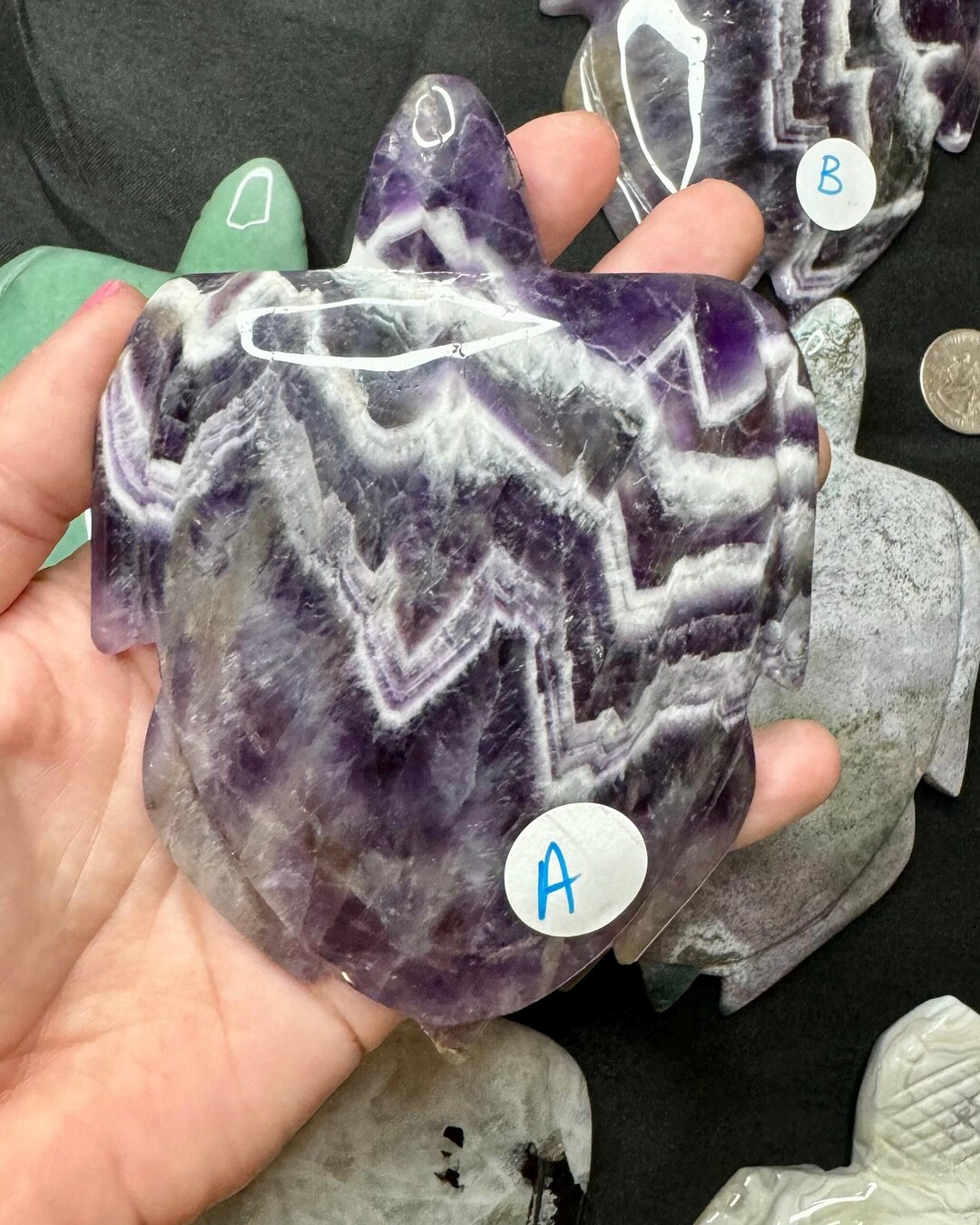 Large Crystal Turtle Carvings: Amethyst, Quartz, Calcite & Jasper - Etsy