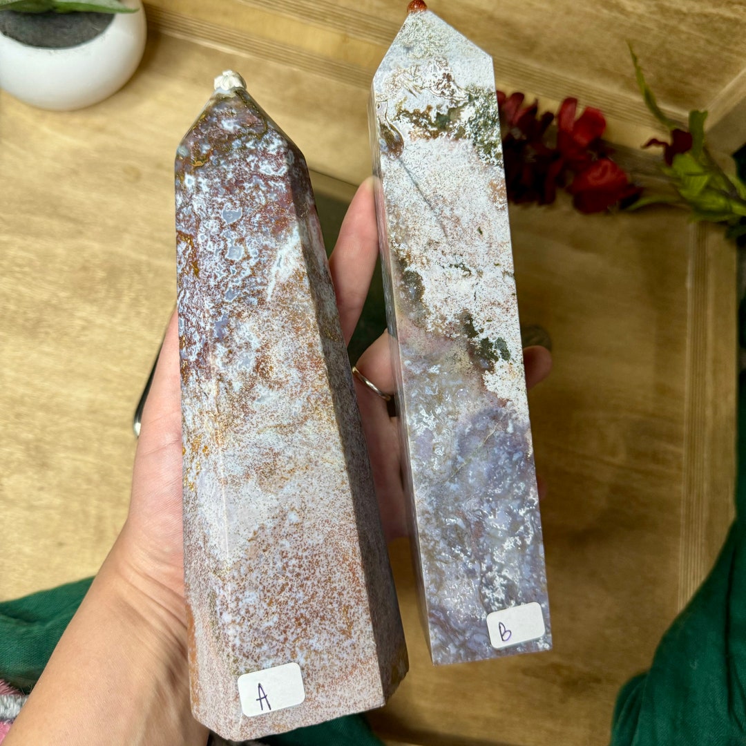 Large Ocean Jasper Towers, Pink Ocean Jasper, Pastel Ocean Jasper ...