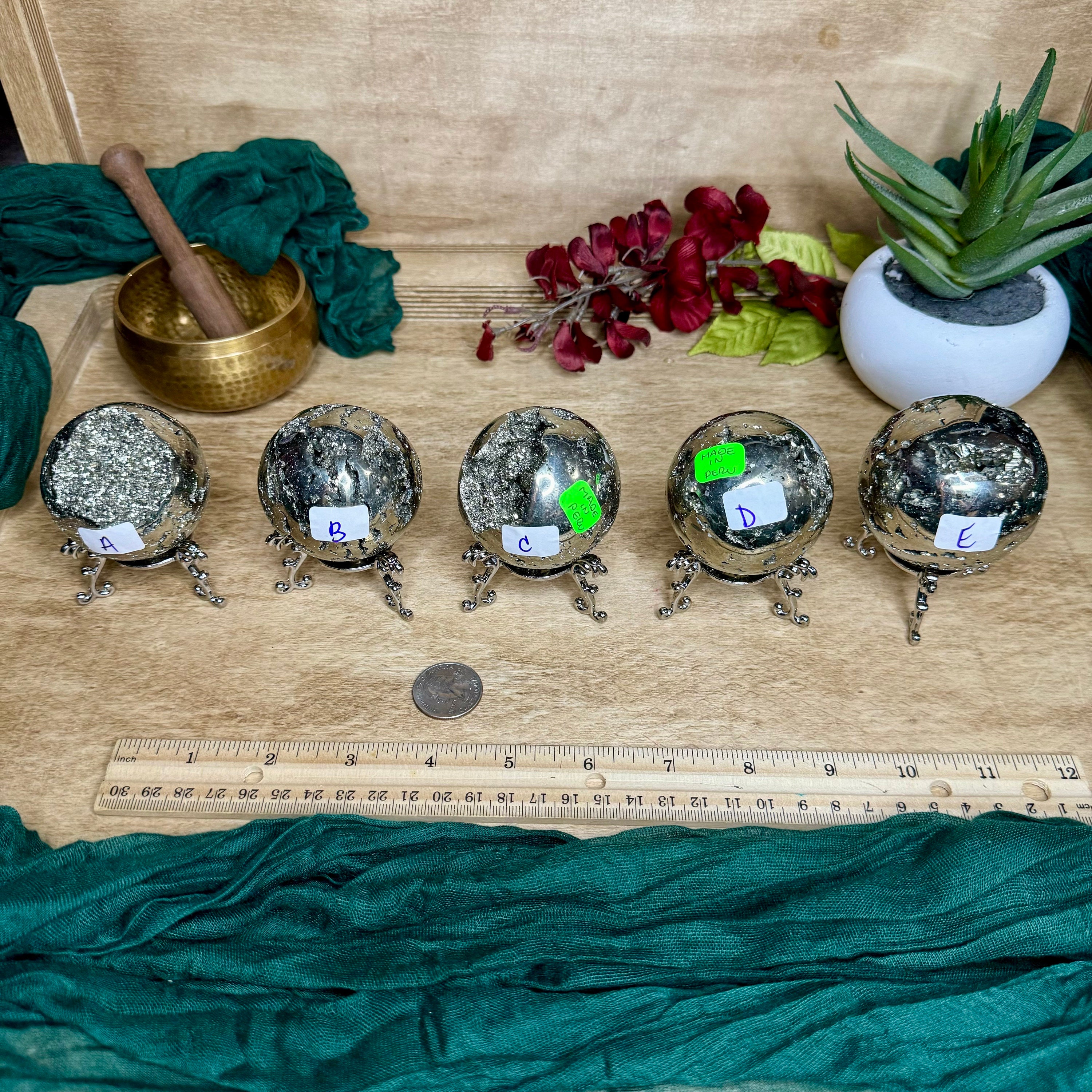 Peruvian Pyrite Sphere With Druzy – Crystal Display Holder Included - Etsy