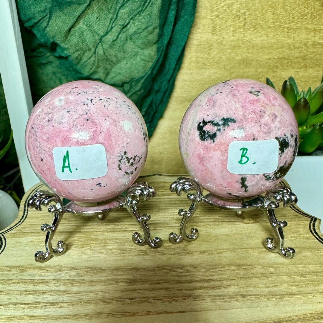 Peruvian Pink Rhodonite Spheres, Rhodonite From Peru, Bubblegum Pink ...